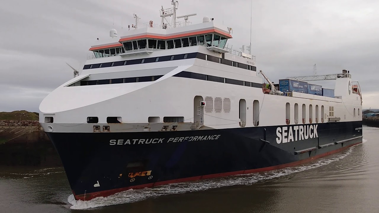 MV Seatruck Performance Departing Heysham, 15th October 2019 - YouTube