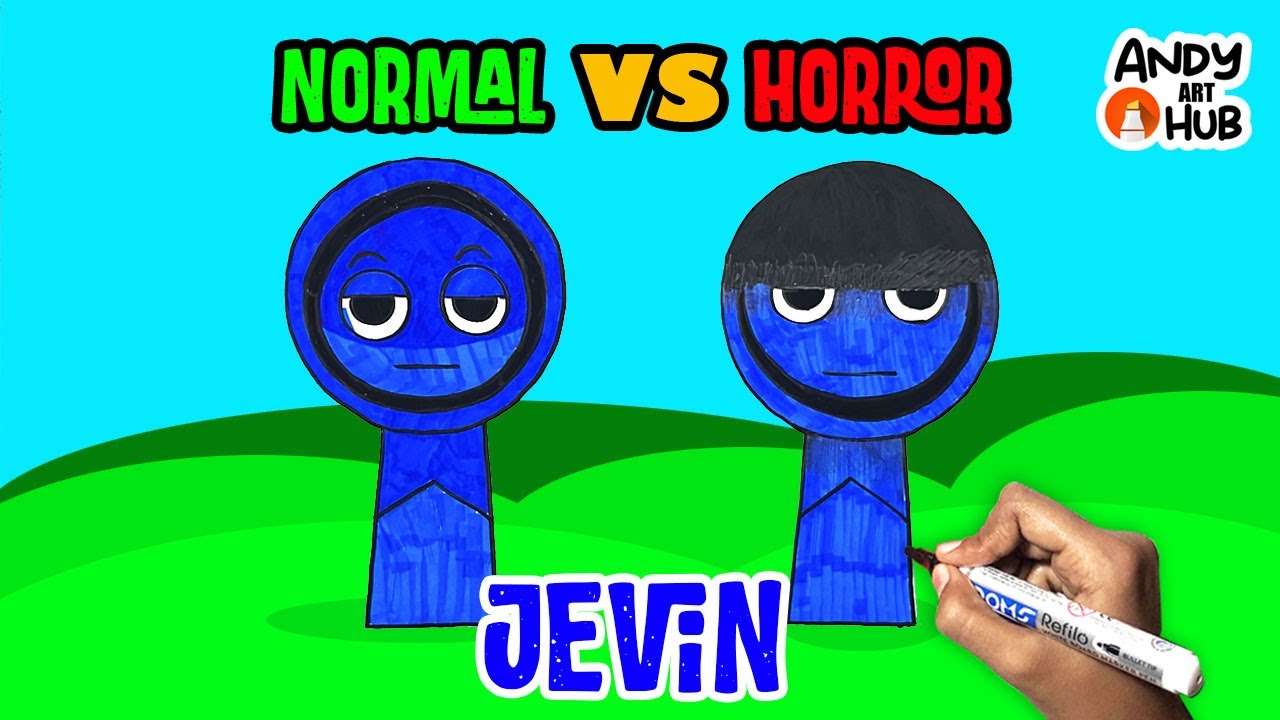 💙Incredibox sprunki Jevin 😱Normal VS Horror drawing🧡 | Sprunki Jevin ...