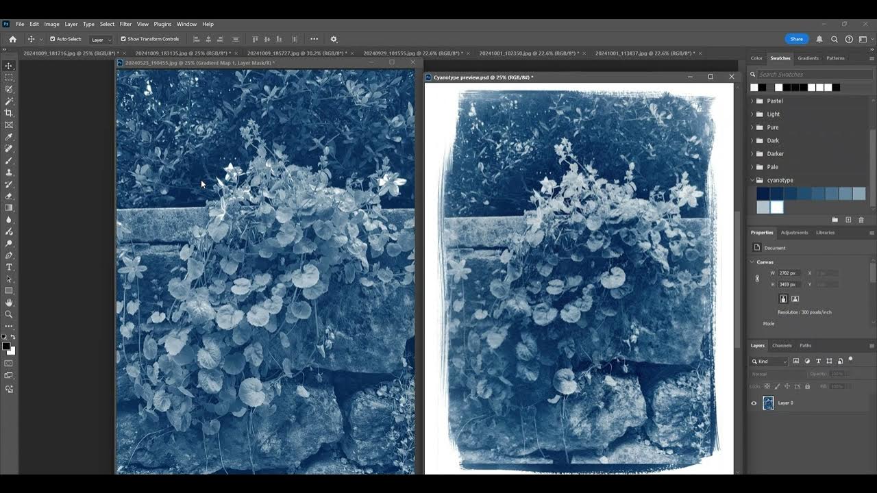 How to preview a Cyanotype print in Photoshop before processing # ...