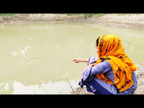 Awesome Fishing Video ~ Beautiful Girl Catching Fish With Hook By Beautiful Nature