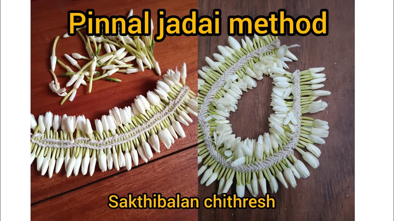 pinnal jadai method //mullai poo //பின்னல் ஜடை பூ கட்டுவது.. - YouTube