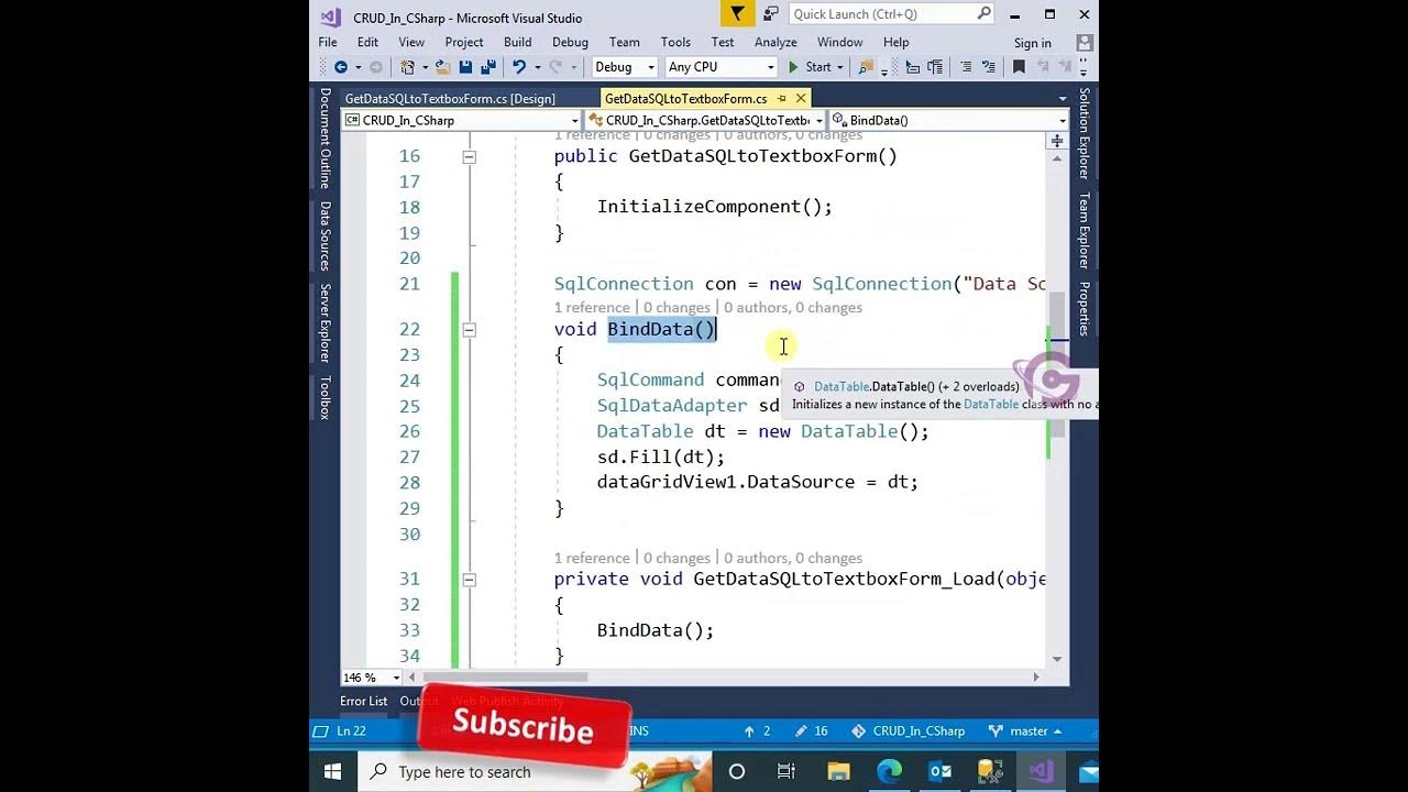 Load Data From Sql To Datagridview C Shorts Youtube