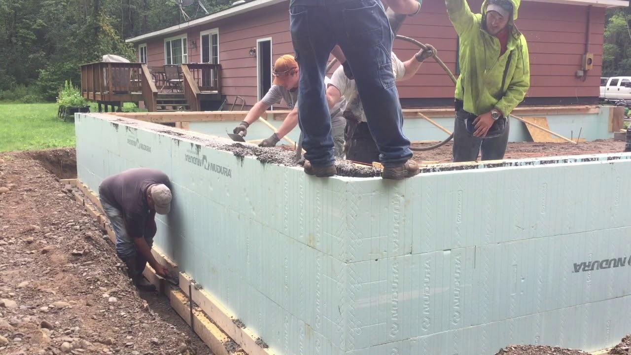 32x44 new garage ICF foundation - YouTube