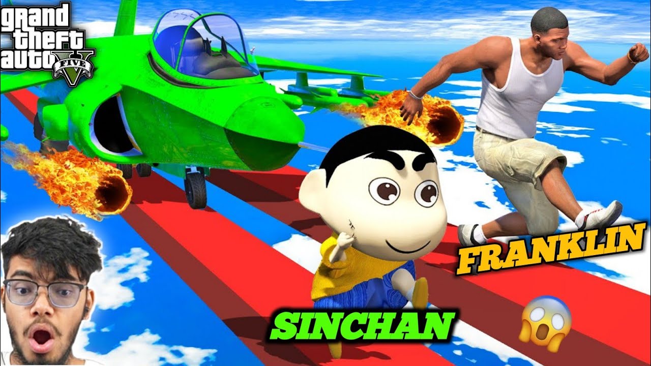 GTA 5: Franklin and sinchan & chop are racing in giant mega ramp with ...