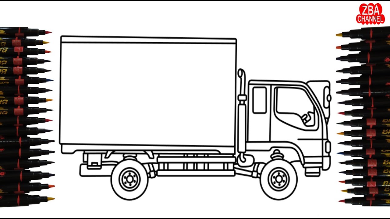 Belajar Menggambar dan Mewarnai Truk Box Pengirim Paket Mainan - YouTube