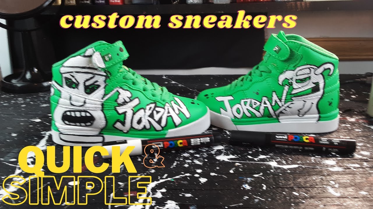 QUICK AND SIMPLE SHOE CUSTOM | FILA'S | SIMPLE ART - YouTube