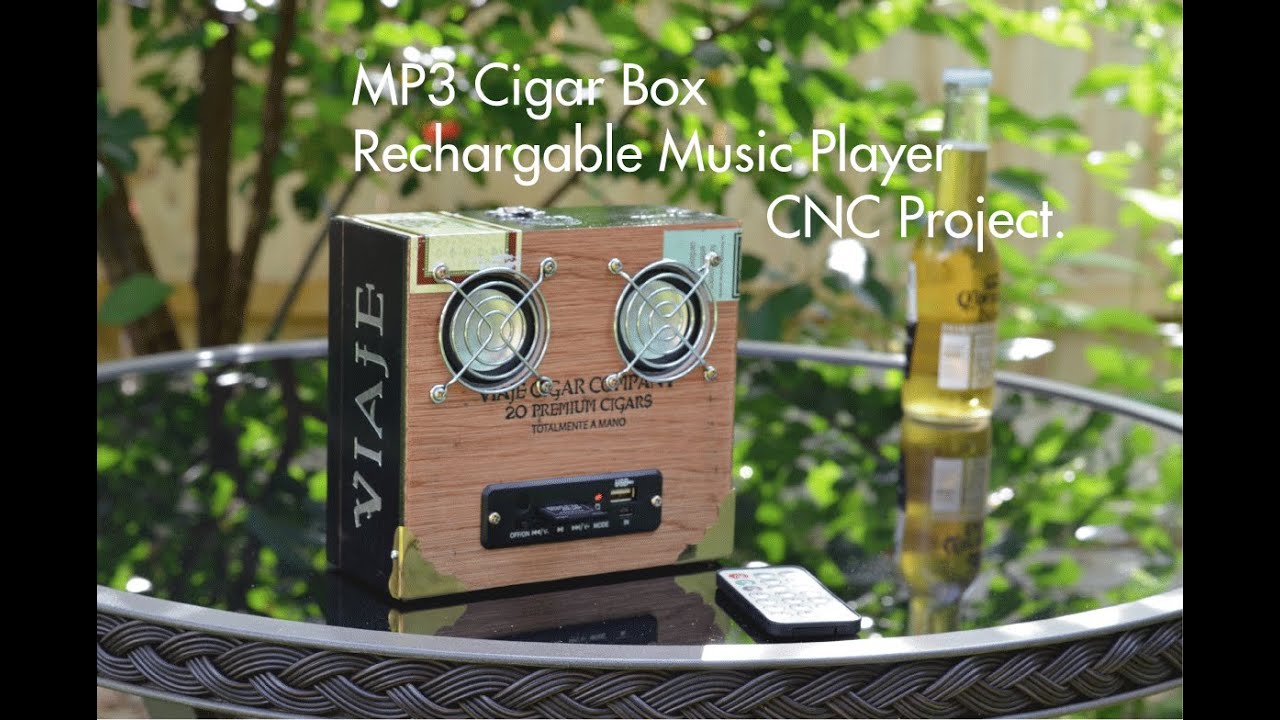 Mp3 Cigar box music player portable rechargable handmade CNC Shapeoko 2 ...