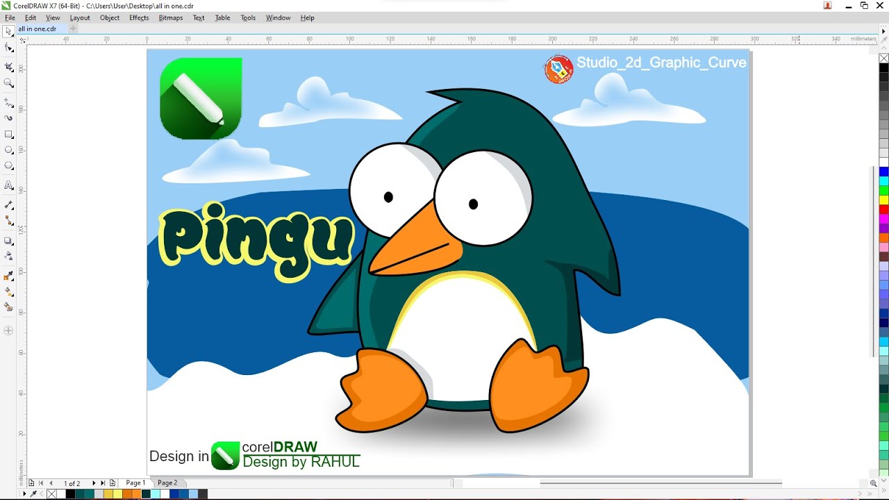 How to Make Pingu Cartoon in Corel Draw | Pingu Penguin |#2dcurve - YouTube