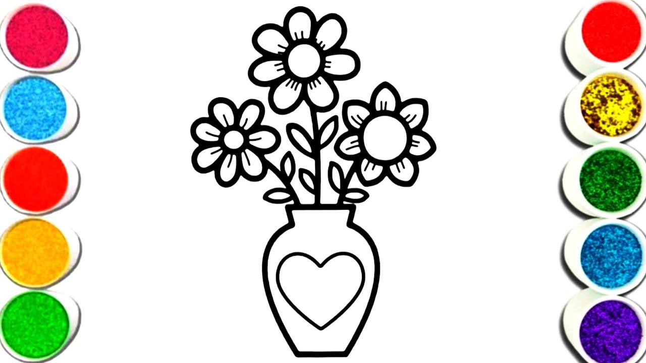 How to Paint a Beautiful Flower Pot for Kids - YouTube