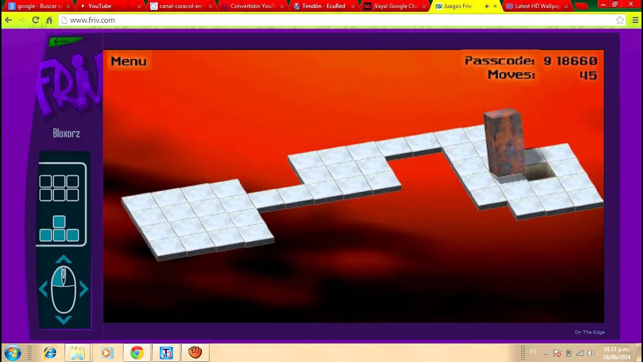como pasar el nivel 3 del juegos bloxorz - YouTube