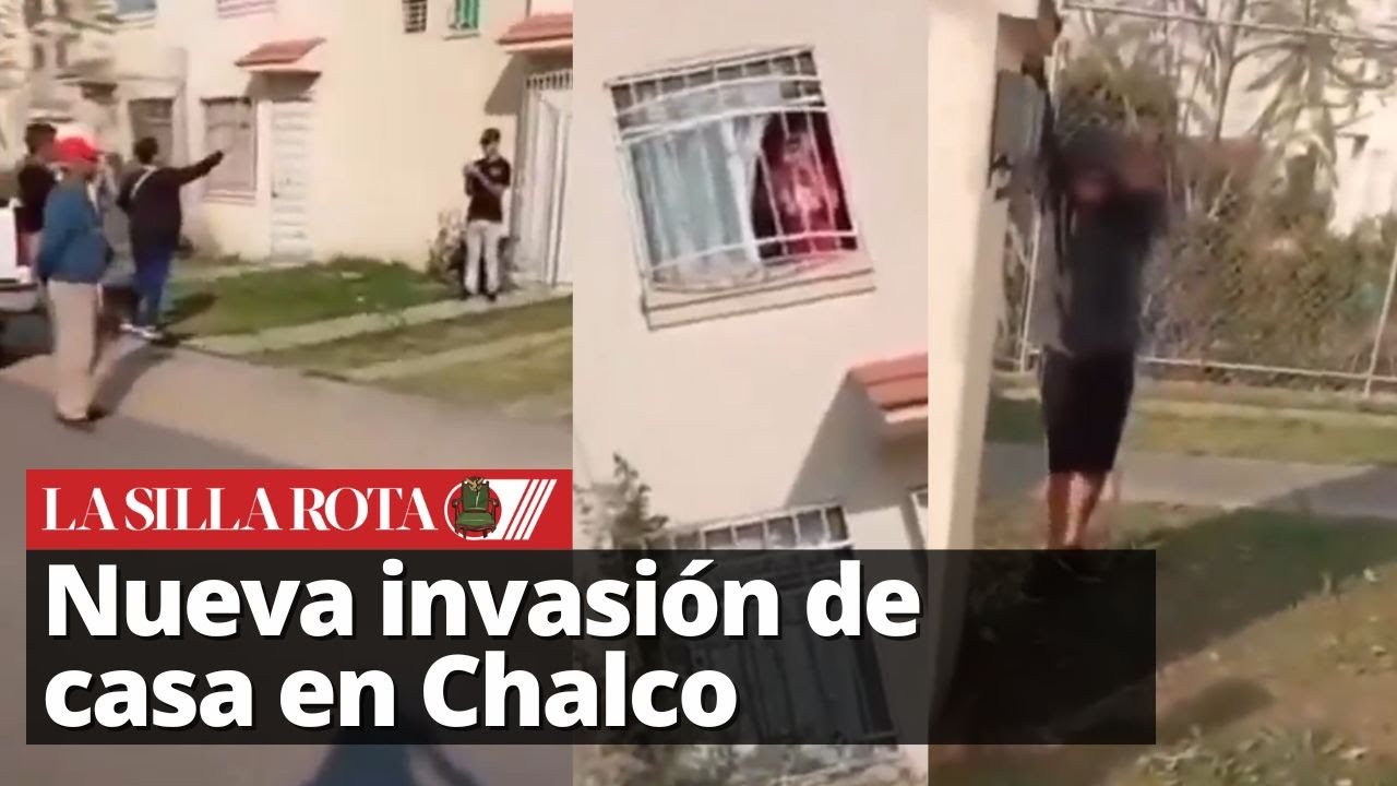 Dueña enfrenta a invasores en Chalco - YouTube