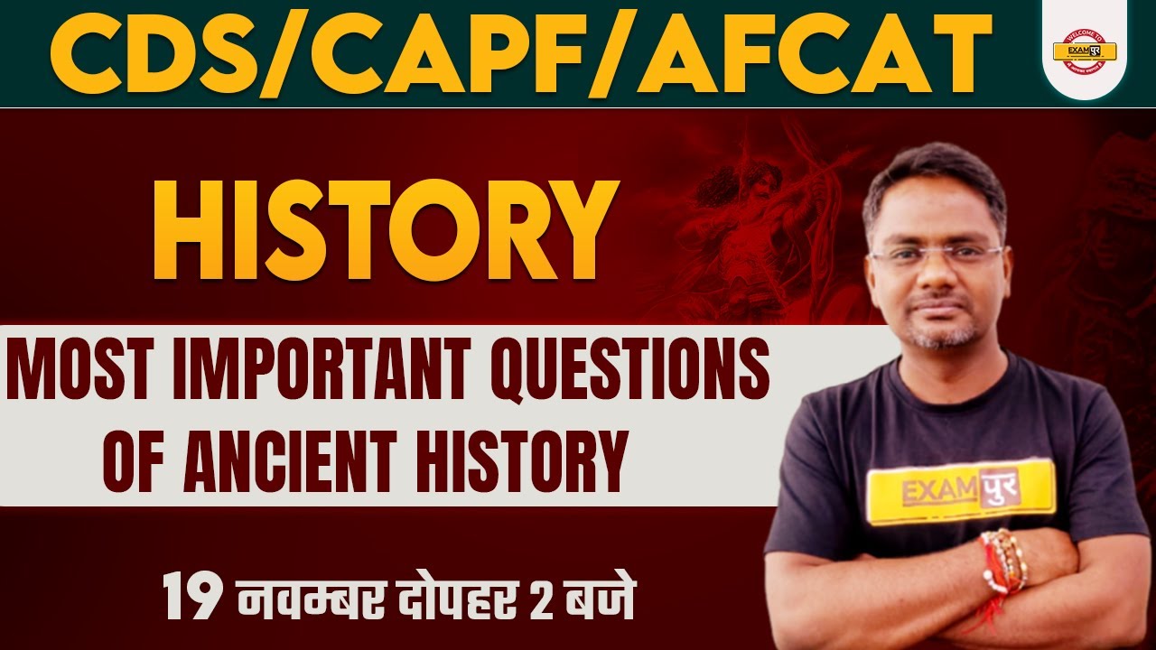 CDS/AFCAT-1 2023 | CAPF 2023 | Ancient History Most Important Questions ...