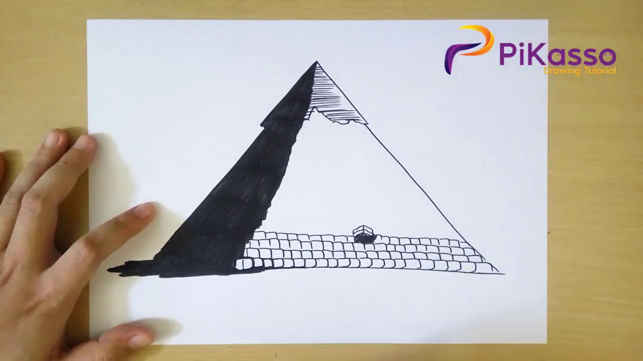 How to Draw Egyptian Pyramid Easy - YouTube