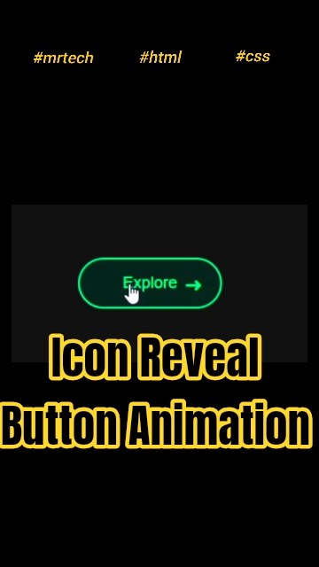 How to Create Icon Reveal Button on Hover using HTML & CSS | Pure CSS Effect #coding #shorts ...