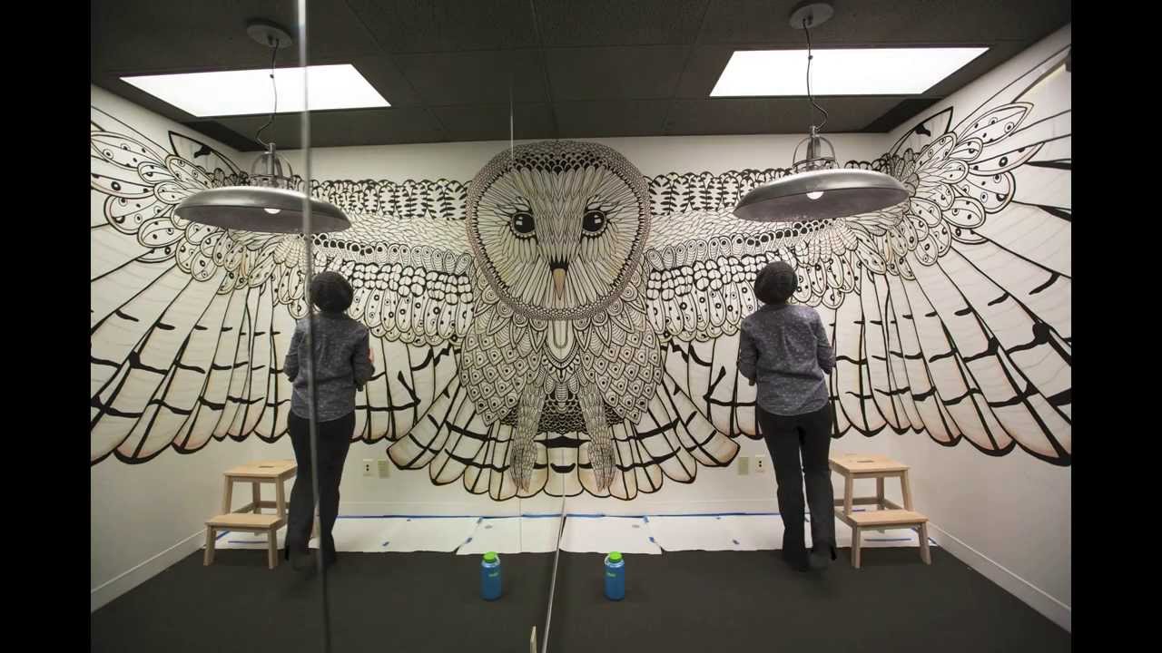 "Taking Off" - HootSuite's Barn Owl Boardroom Mural - YouTube