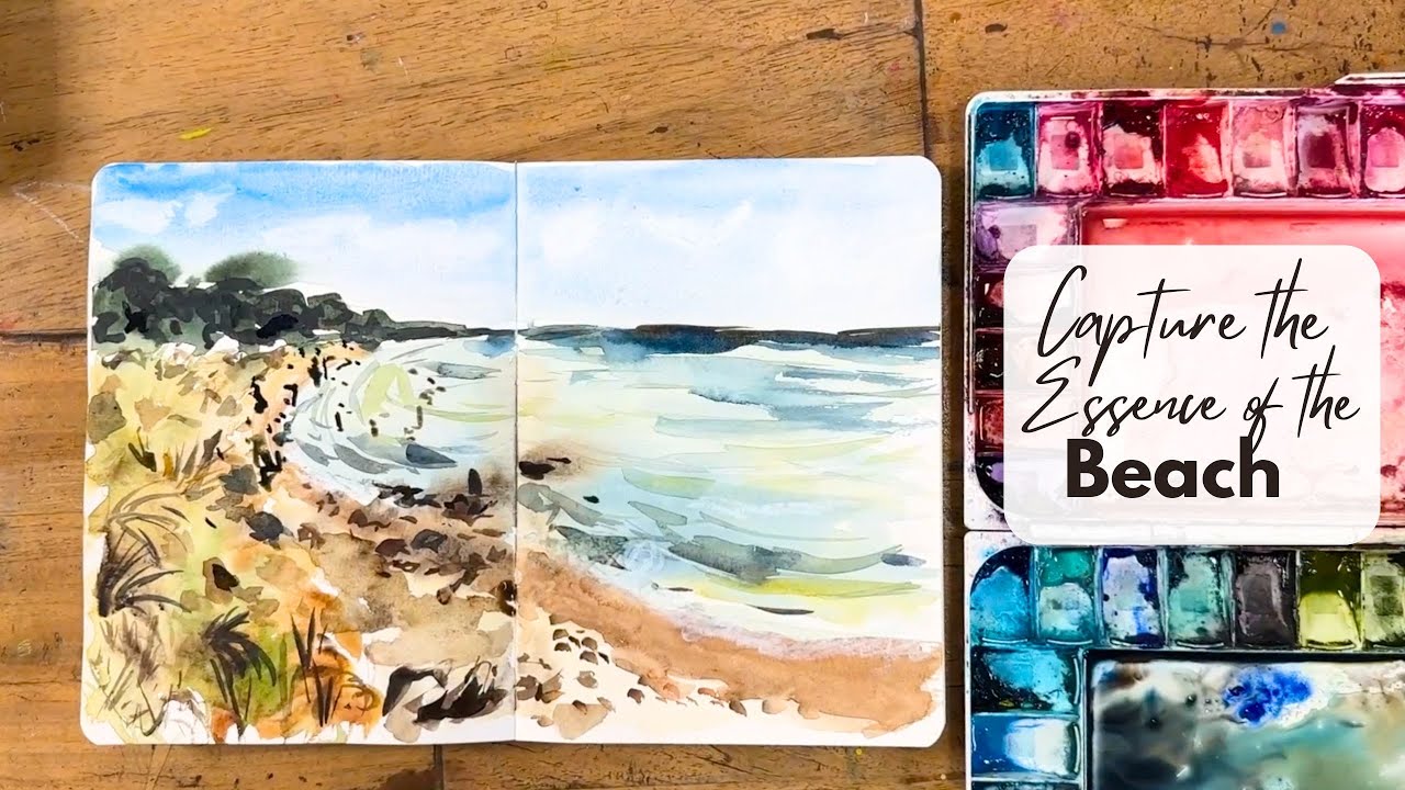 Easy Watercolour Beachscape - Super loose and beginner friendly! - YouTube