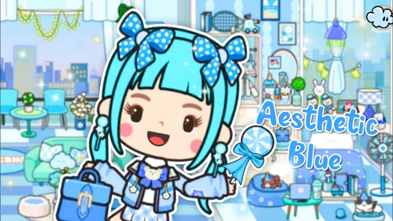Miga World AESTHETIC ALL BLUE 💙 👗DECORATIONS | Miga town |tocaboca ...