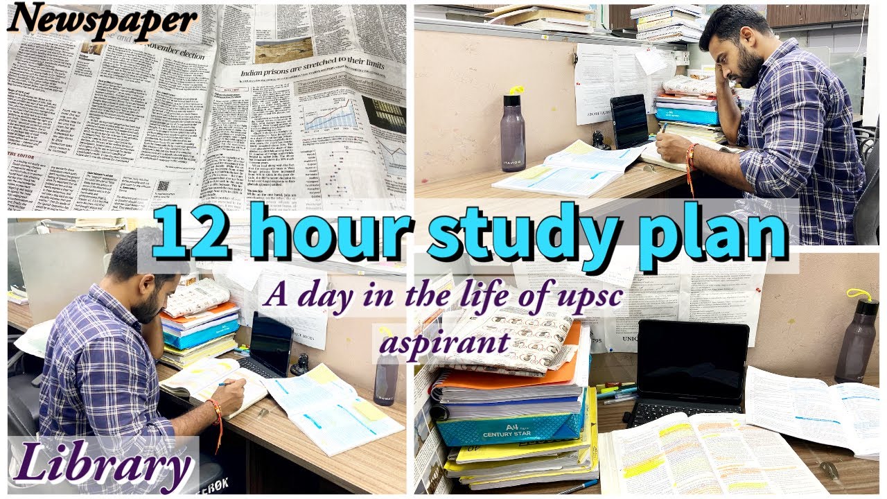 A day in the life of upsc aspirant | UPSC study vlog * 12 hour study ...