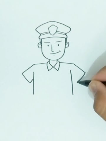 How To Draw POLICEMAN Step by Step - YouTube
