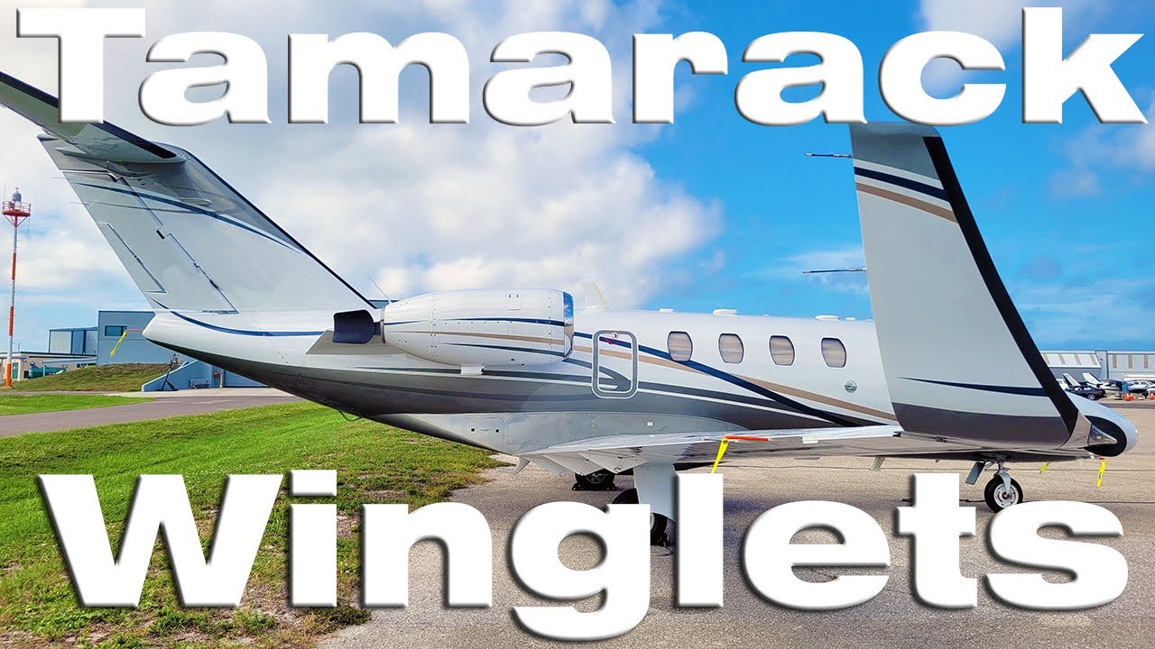 Speedbrakes and Tamarack Winglets on Citation Jet - YouTube