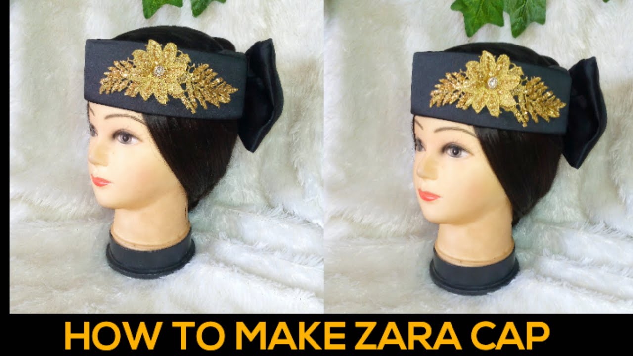 HOW TO MAKE ZARA CAP / DIY SATIN ZARA CAP WITH A BOW DESIGN - YouTube
