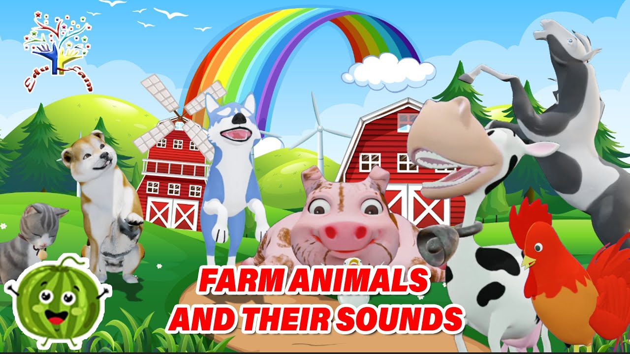 Learn about farm animals and their sounds AFA || Animal Sounds Song ...