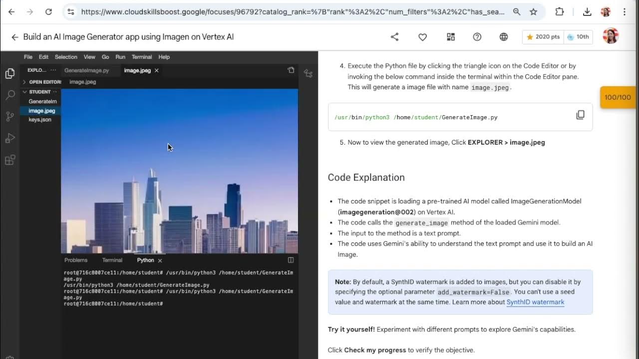 Build an AI Image Generator app using Imagen on Vertex AI Google Cloud Skills Boost Lab Solution ...