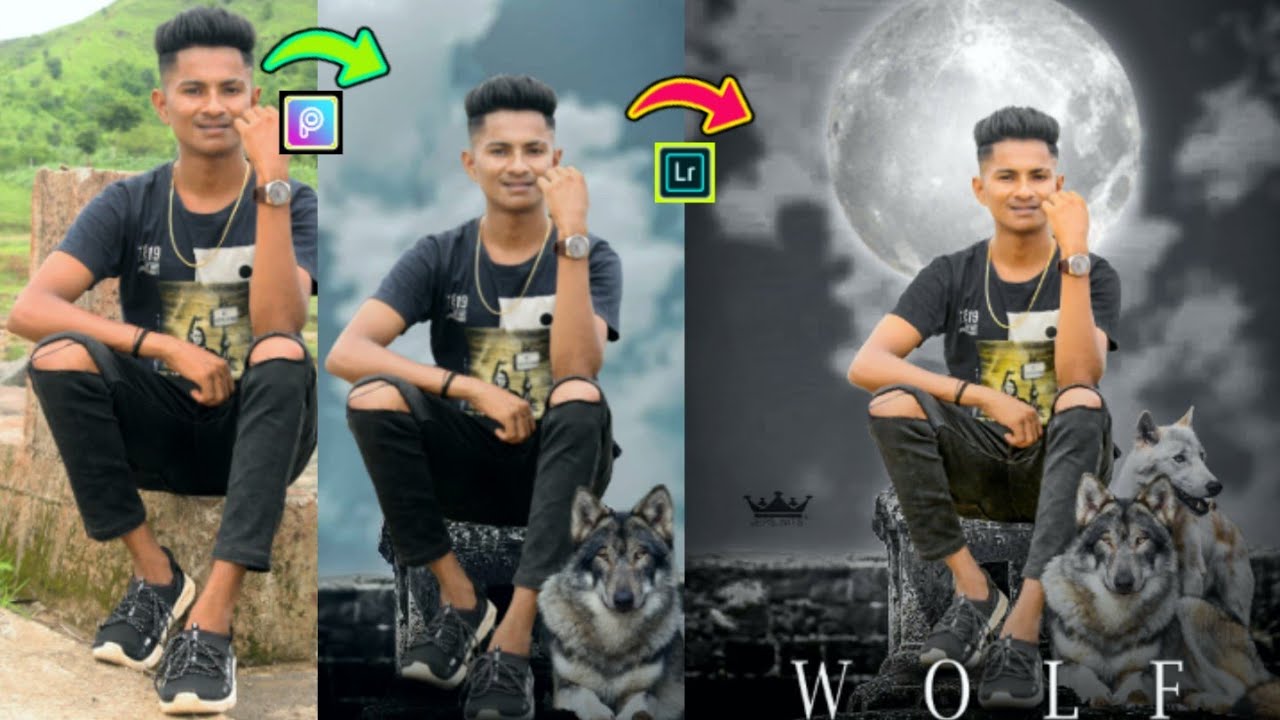 Picart boy photo editing || picart wolf editing || pucart photo editing - YouTube