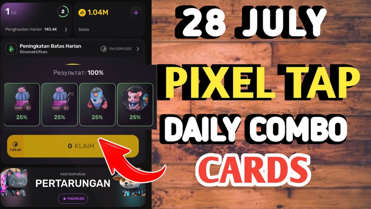 28 JULY !! PIXEL TAP DAILY COMBO | PIXEL TAP BY PIXELVERSE DAILY COMBO #pixeltap #pixelverse ...