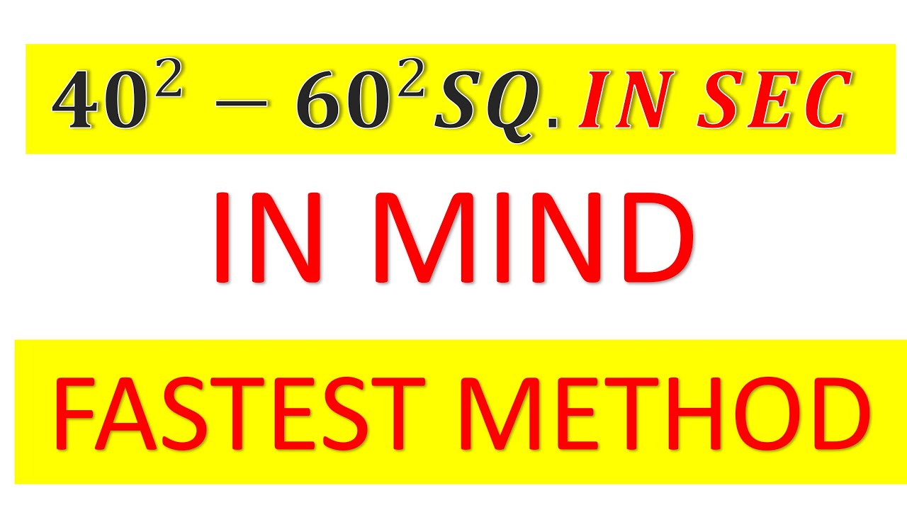 How To Find Squares Of Numbers Between 40 To 60 Using Vedic Math How To Find Squares Of Numbers Between 40 To 60 Using Vedic Math