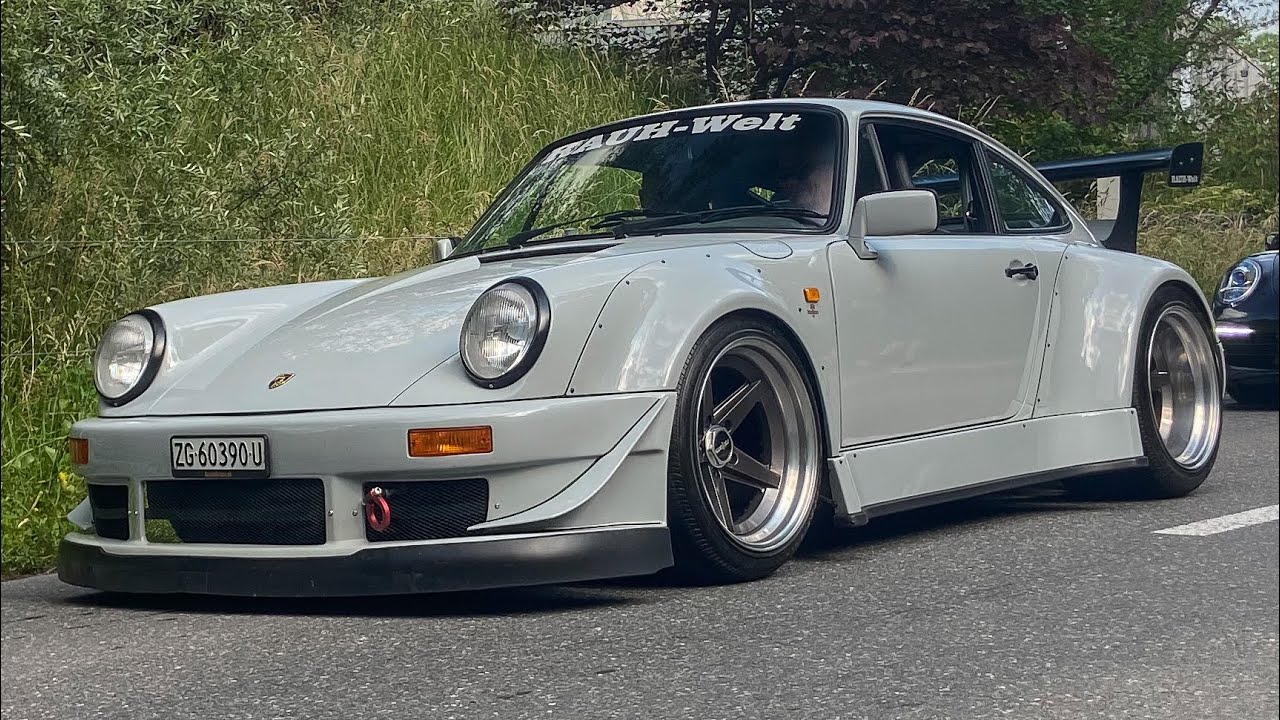 Supercars arriving at Porsche Festival Mollis - 918, CGT, RUF Slantnose ...