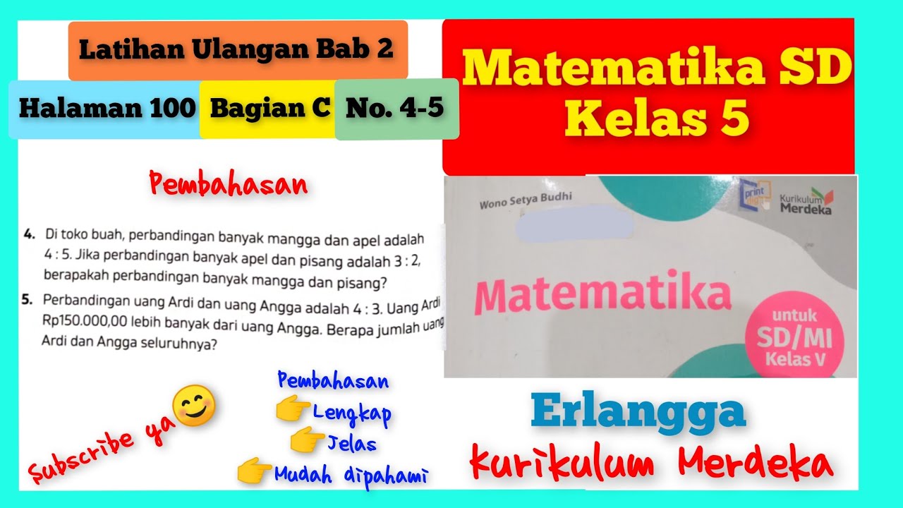 4-5 | 4. Di toko buah, perbandingan banyak mangga dan apel adalah 4:5 ...