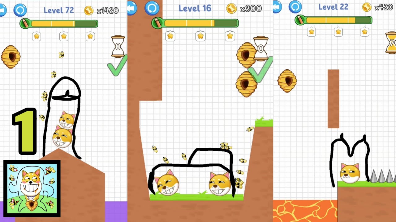 BEAUTIFUL BUT SILLY DRAWING GAME !!! Rescue Cat - Draw Line To Save ...