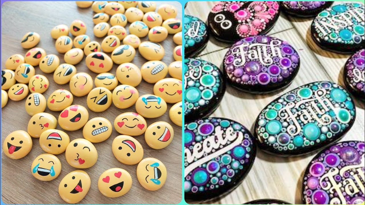 fabulous and pretty pebble stone painting ideas - YouTube