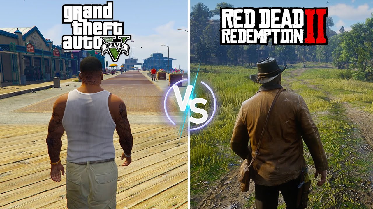 GTA 5 vs RDR 2 - Physics and Details Comparison - YouTube
