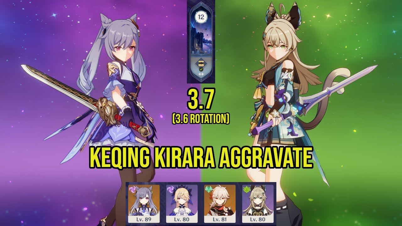 C2 Keqing Aggravate W C0 Kirara 3 7 Spiral Abyss Floor 12 3 6