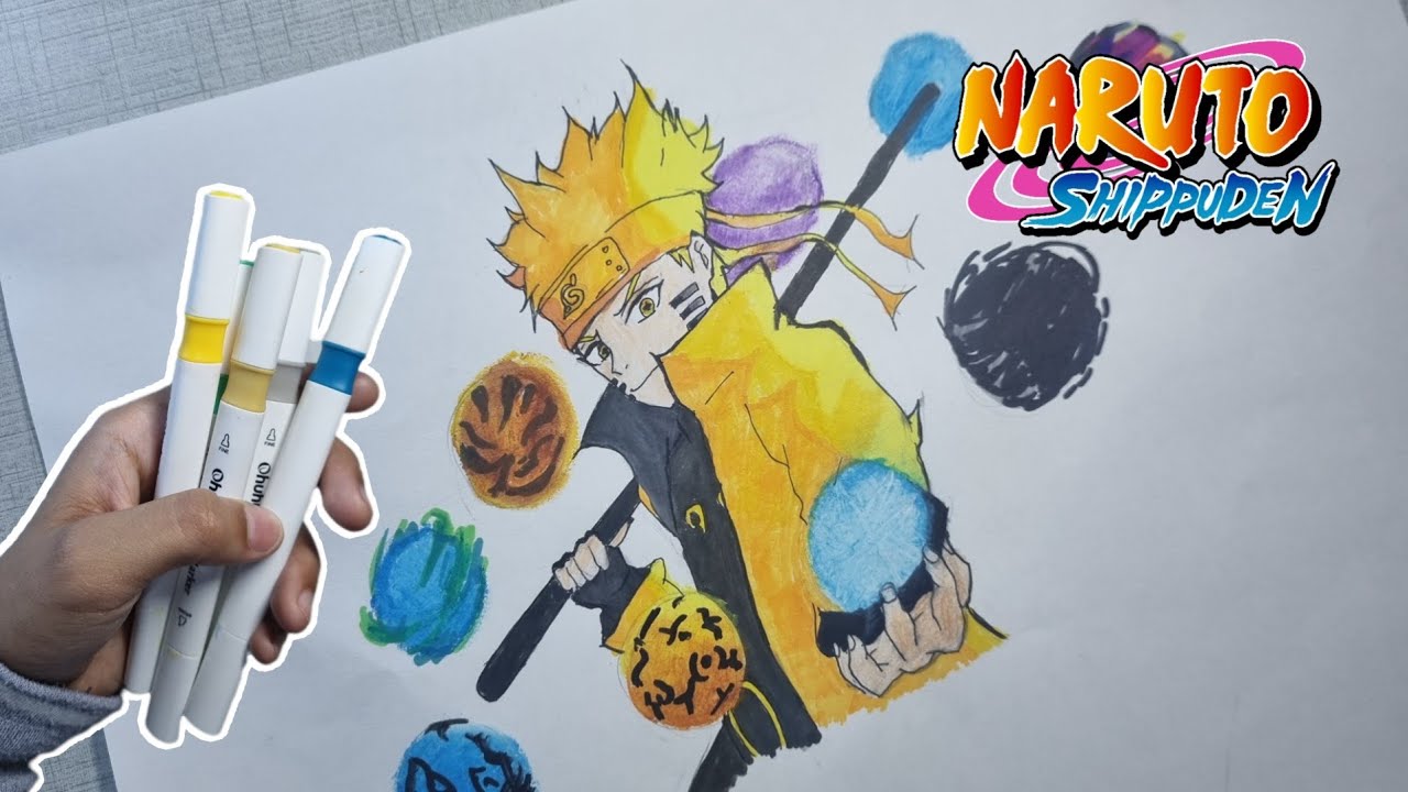 Drawing ️ Naruto with all Tailed Beast Rasengan ️ - YouTube