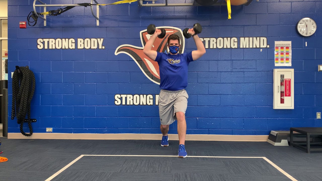 Split Stance 2 Arm DB Overhead Press - YouTube