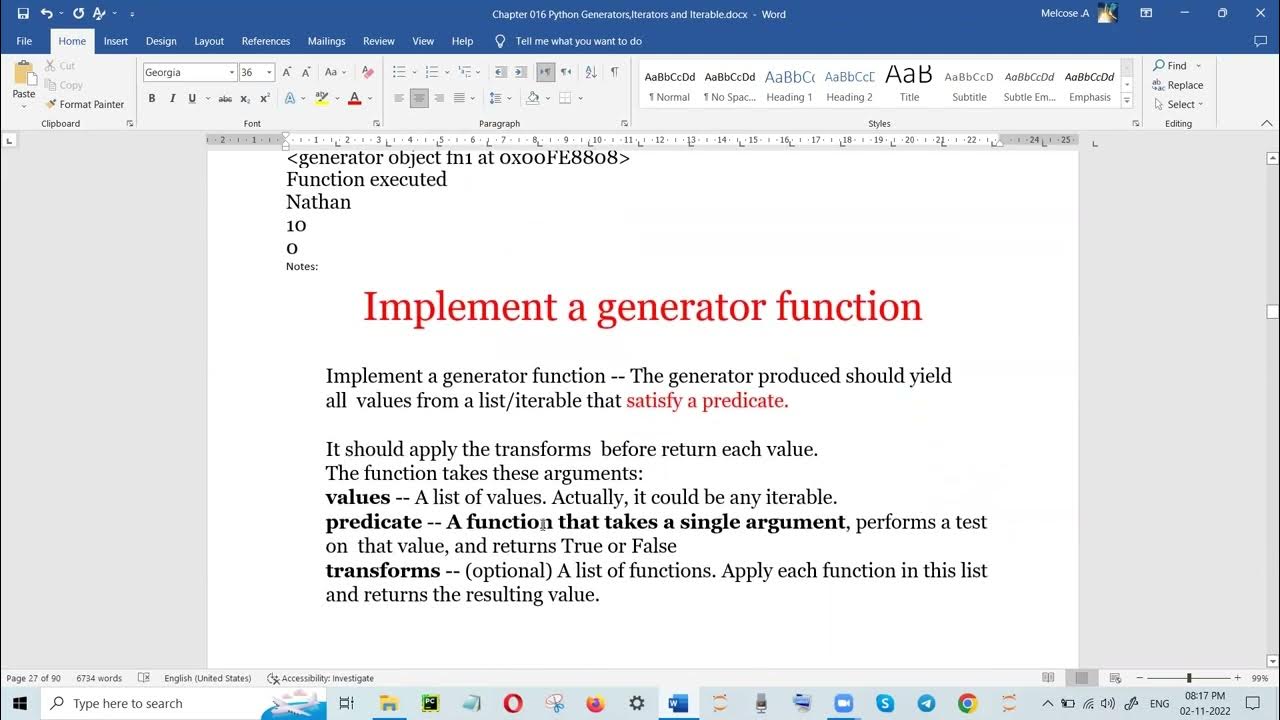 Day 31- Batch 3 - Python Generators,Iterators and Iterable - Part 2 - YouTube