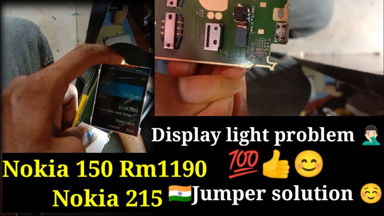 Nokia rm 1190 display light solution 💯% // nokia 1190 jumper solution ...