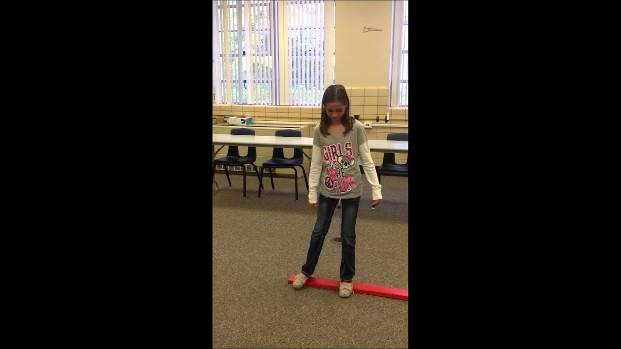 Walk sideways on balance beam - YouTube