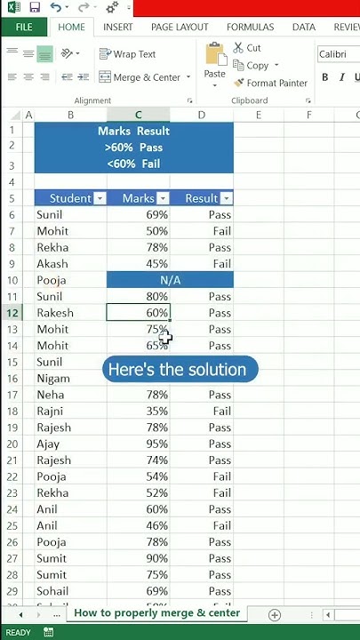 Merge center the right way in Excel ‼️ - YouTube