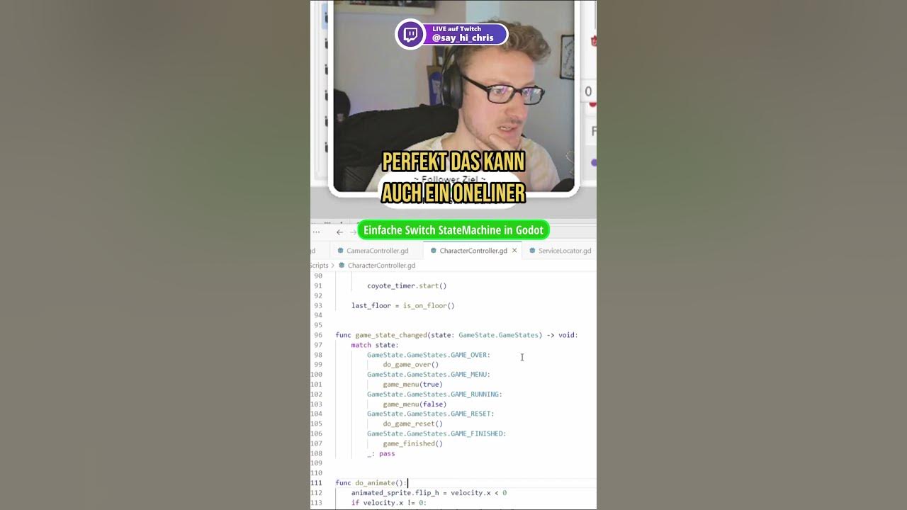 Livecoding 💡 Mini Statemachine Godot Unity Statemachine Programmierenlernen Gamedev