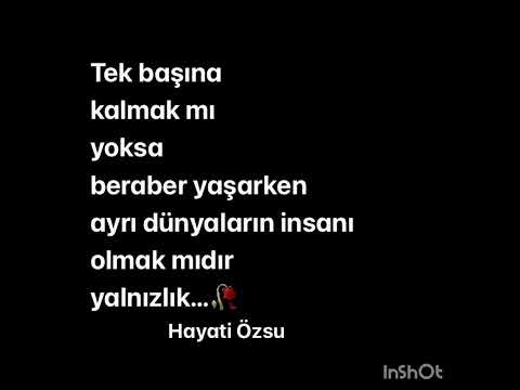 Söz Yazarı; HAYATİ ÖZSU - YALNIZLIK NE DEMEK