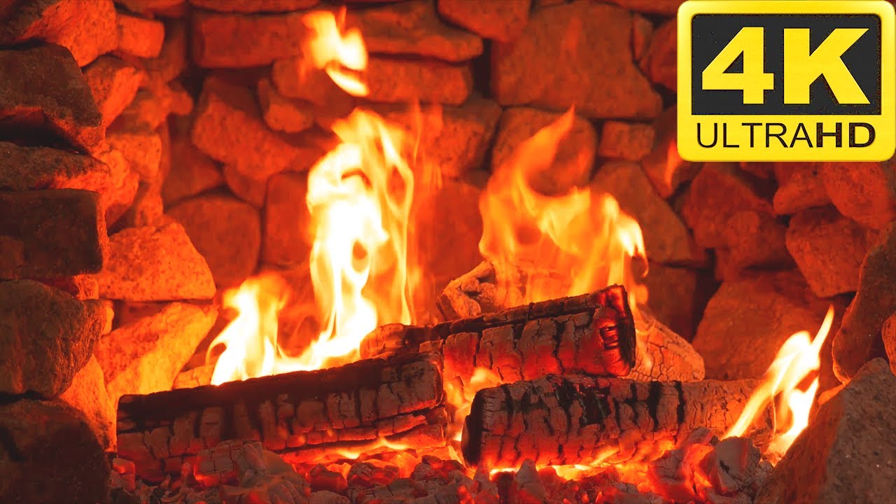 Warm And Cozy Winter NYC Ambience At Night - Fireplace 4K. Fireplace ...