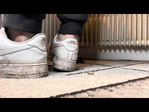 Boy in nike air force crushing toys asmr 