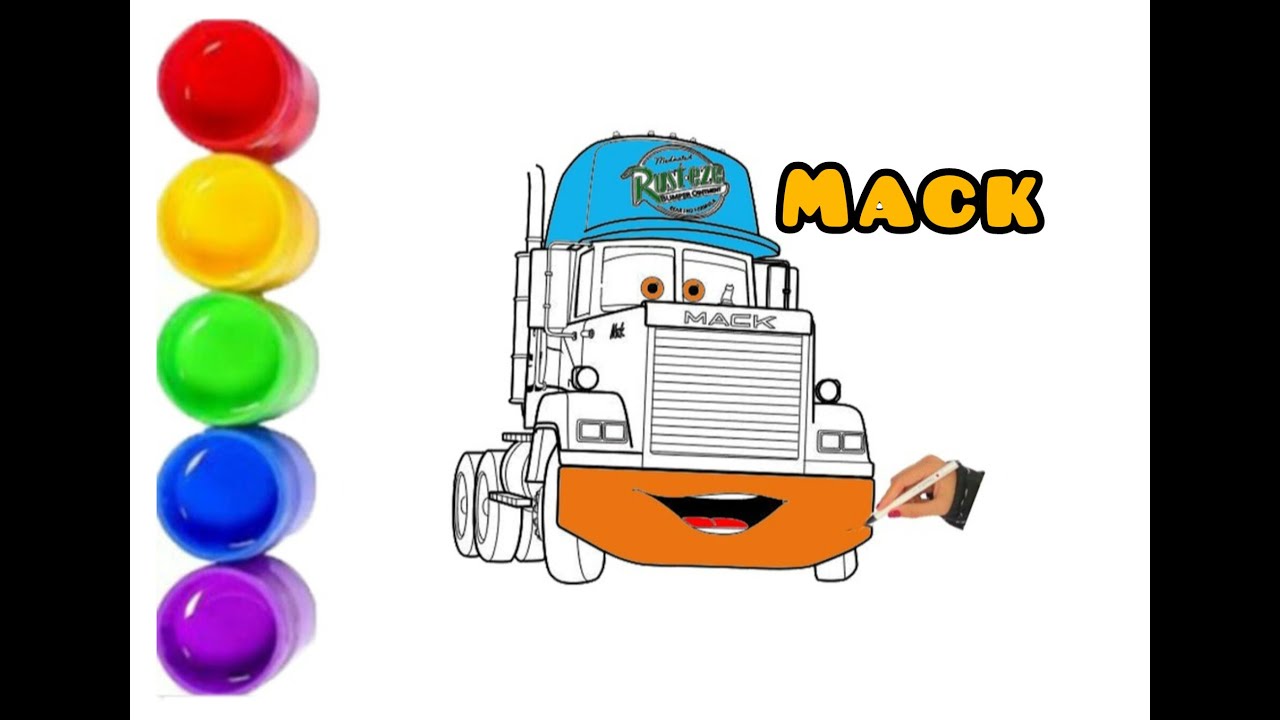 Draw CARS 3 MACK HAULER Trailer Truck with Wrap Vehicle🚚/cars/ Easy ...