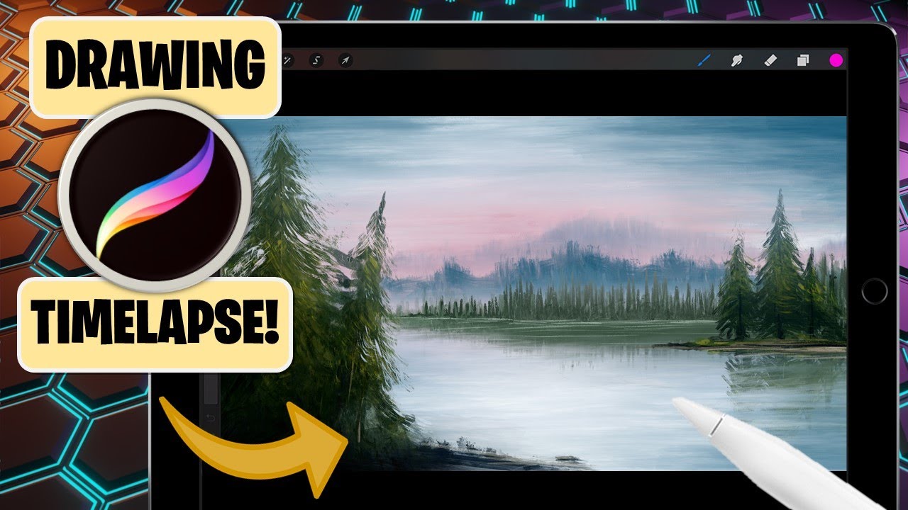 BOB ROSS Painting on Procreate. Following a Bob Ross Tutorial on ProCreate! - YouTube