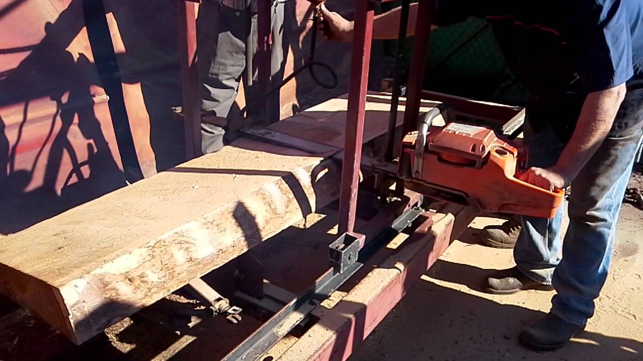 Large timber slab cutter - YouTube