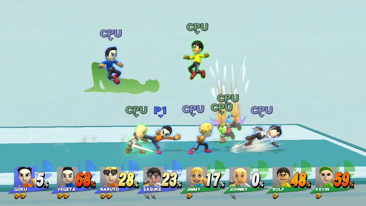 SSB4 Goku, Vegeta, Naruto, & Sasuke VS Jimmy, Johnny, Rolf, & Kevin ...